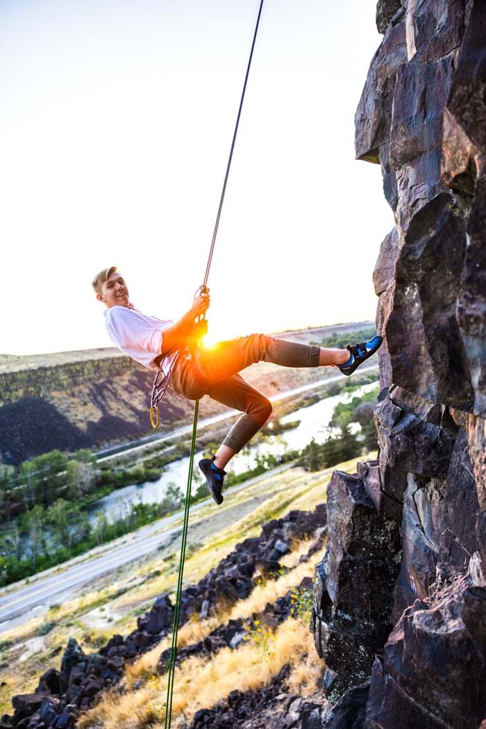 Boise Senior Rock Climbing Portraits | Drew | Bradly Bennison Photography