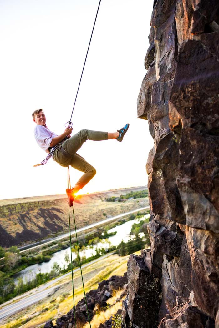 Boise Senior Rock Climbing Portraits | Drew | Bradly Bennison Photography