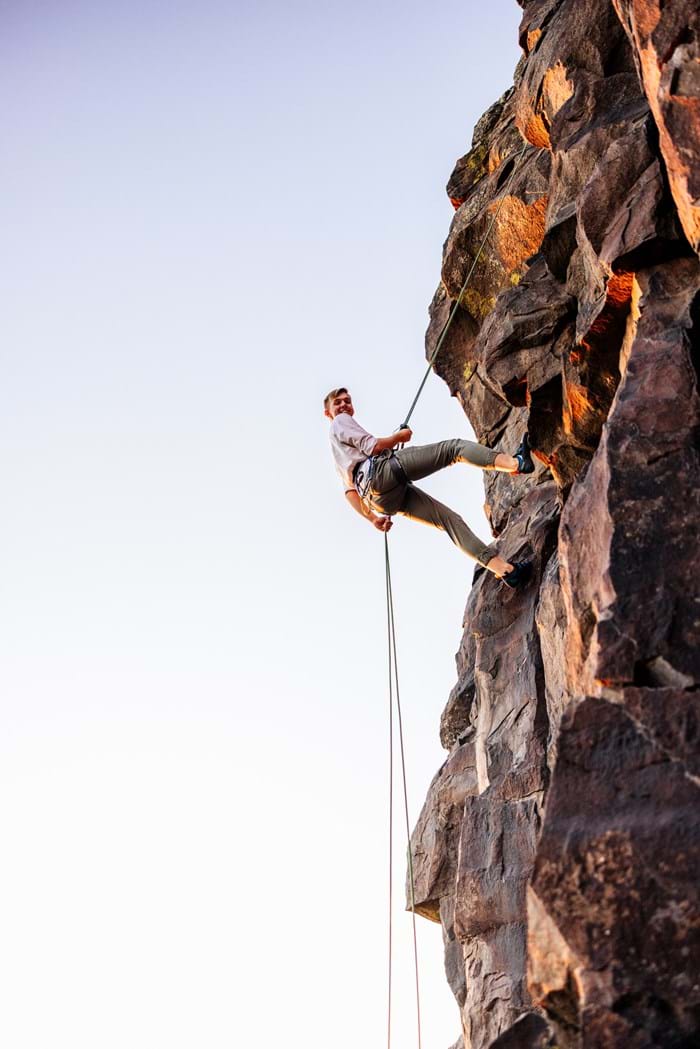 Boise Senior Rock Climbing Portraits | Drew | Bradly Bennison Photography