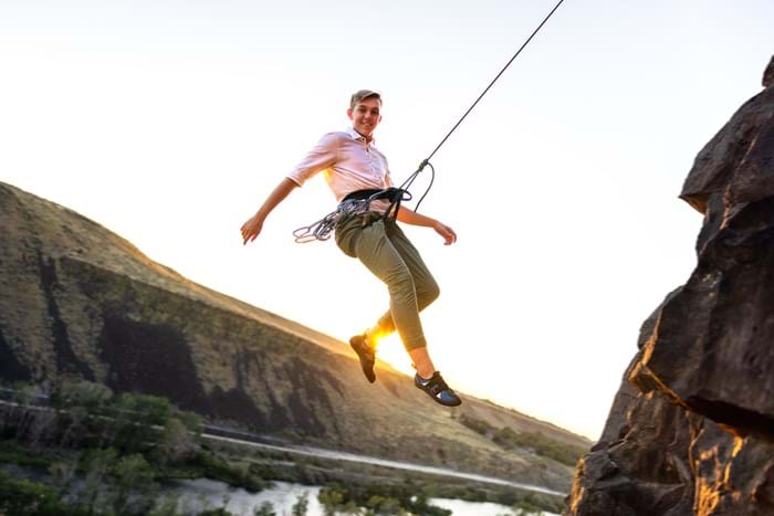 Boise Senior Rock Climbing Portraits | Drew | Bradly Bennison Photography