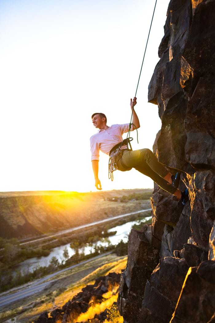 Boise Senior Rock Climbing Portraits | Drew | Bradly Bennison Photography