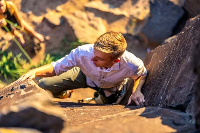 Boise Senior Rock Climbing Portraits | Drew | Bradly Bennison Photography