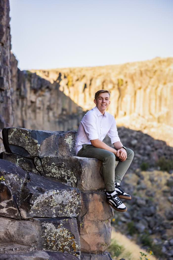 Boise Senior Rock Climbing Portraits | Drew | Bradly Bennison Photography