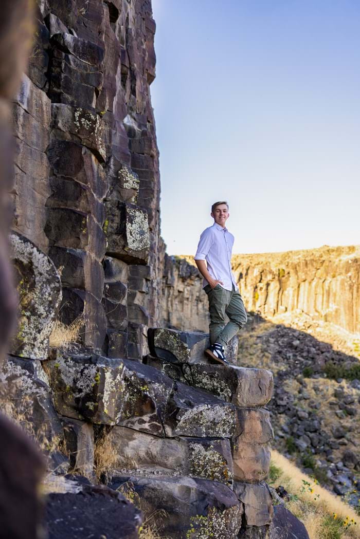 Boise Senior Rock Climbing Portraits | Drew | Bradly Bennison Photography